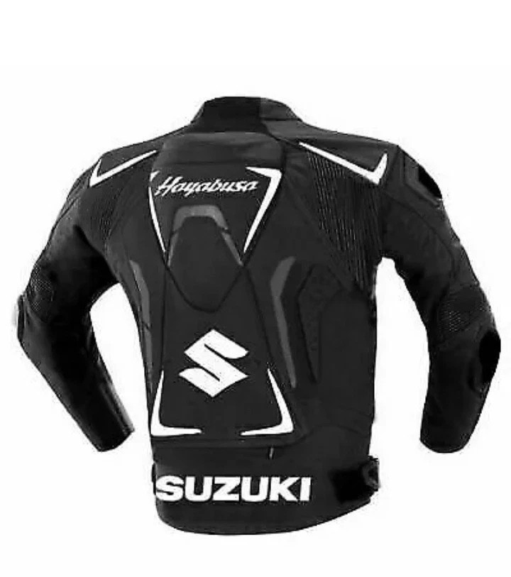 Suzuki Hayabusa jackets Cowhide Leather Motorcycle Racing Motorbike ...