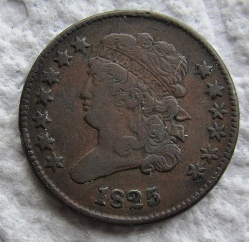 1825 1/2C Classic Head Copper Half Cent Rare Early Key Date Chocolate ...