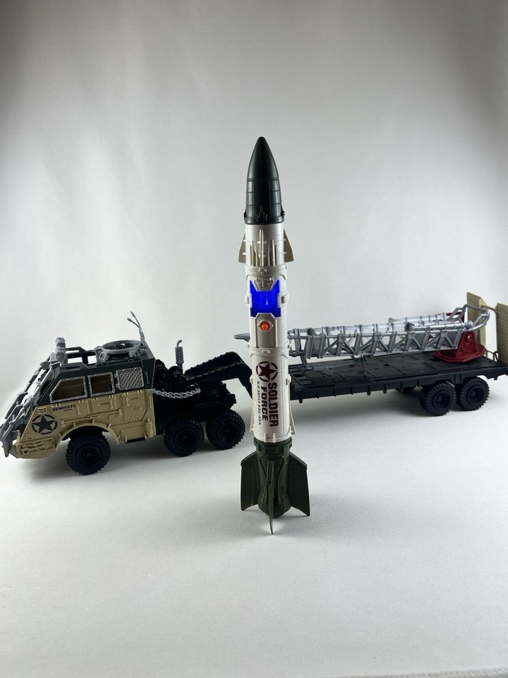 Chap Mei Soldier Force Rocket Missile / Lights And Sound W Hauler Truck ...