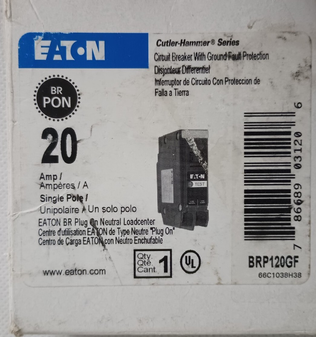 Eaton BRP120GF GFCI Circuit Breaker New Open Box 786689031206| eBay