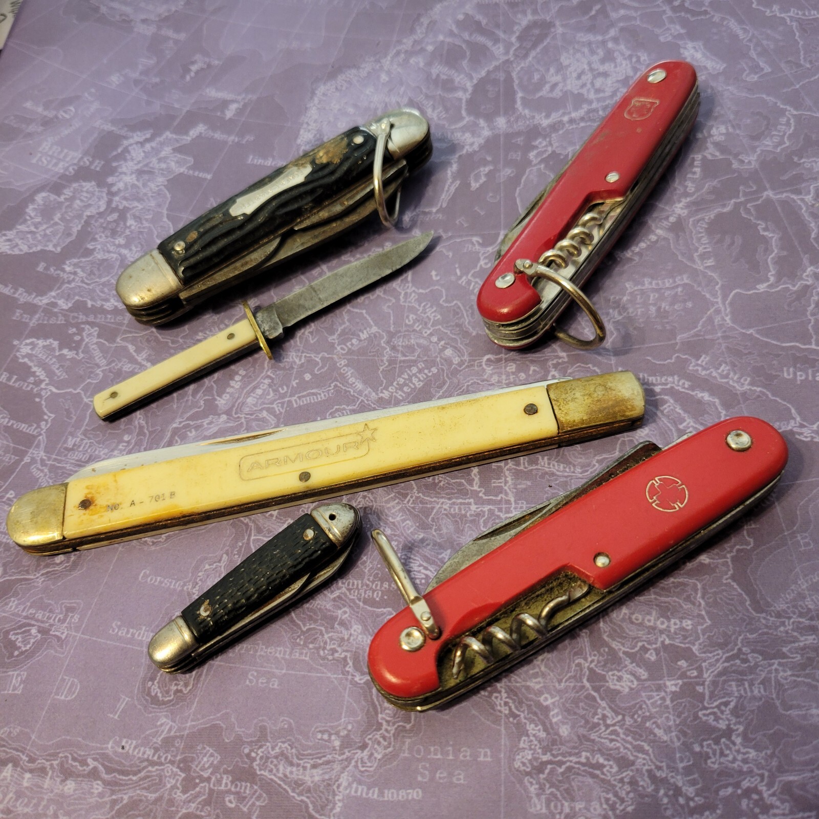 Lot Of 6 Colonial Knives Made In USA 1 Mini Fixed Blade Forest Master ...