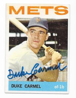 DUKE CARMEL 1964 TOPPS AUTOGRAPHED SIGNED # 44 METS | eBay