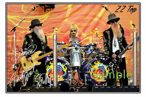 ZZ Top Band large autograph signed 12x18 inch photograph poster - Top ...