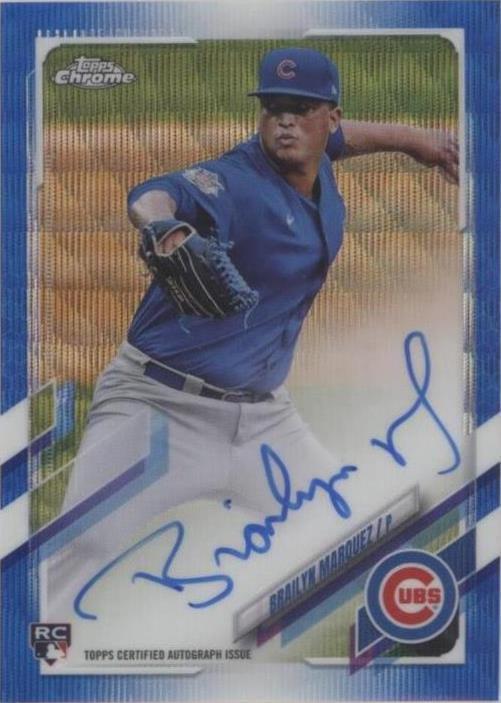 2021 Topps Chrome - Rookie Autographs Brailyn Marquez #RA-BM Blue Wave ...