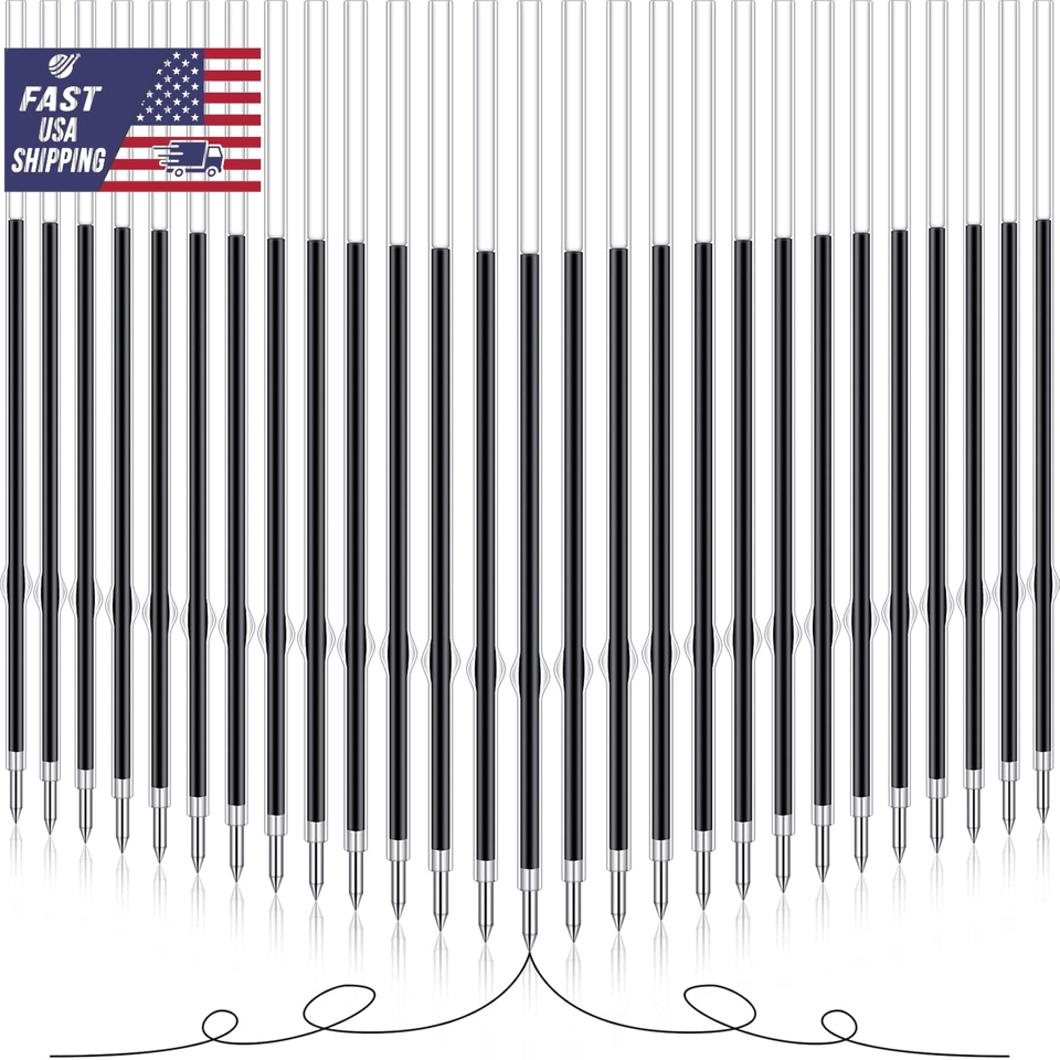 Outus 60 Pcs 0.7 Mm Black Retractable Pen Refills Bulk 4.2Inch ...