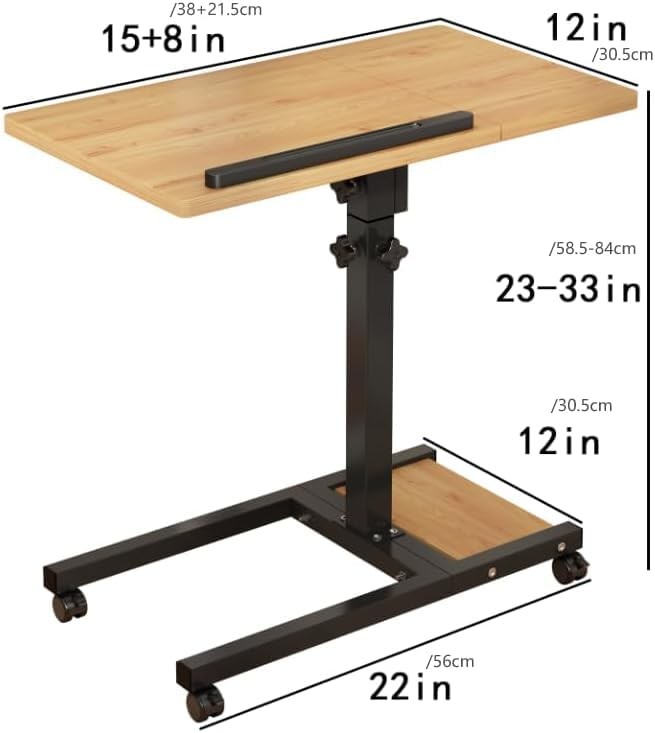 Laptop Desk Stand for Bed Portable Overbed Bedside Mobile Rolling ...