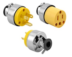 2 Extension Cord Replacement Ends - Male and Female Plugs - Electrical ...