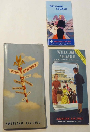 1960 American Airlines Welcome Aboard 36 Page & 64 Page Booklets + Folder | eBay