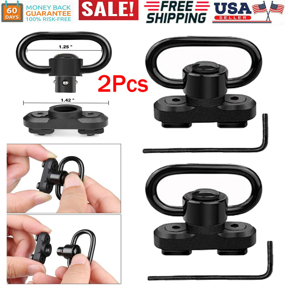 2Pack M-LOK MLOK Quick Release Sling Mount Push Button QD Sling Swivel ...