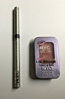 N.Y.C. Lip Sliders Tinted Lip Balm 513A + Automatíc Eyeliner Pencil ...