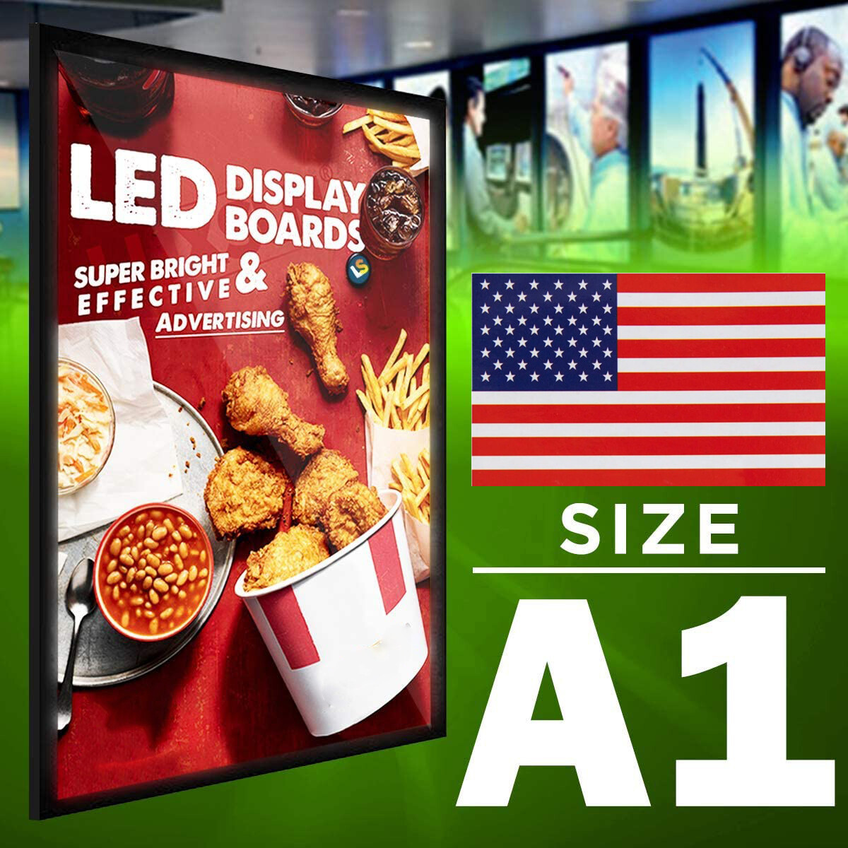 LED Light Box Backlit Snap Poster Frame Aluminum Restaurant Menu Board ...