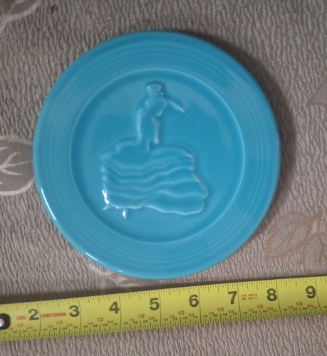 Fiestaware Fiesta Turquoise Blue retired Dancing Lady Trivet Hot Plate ...