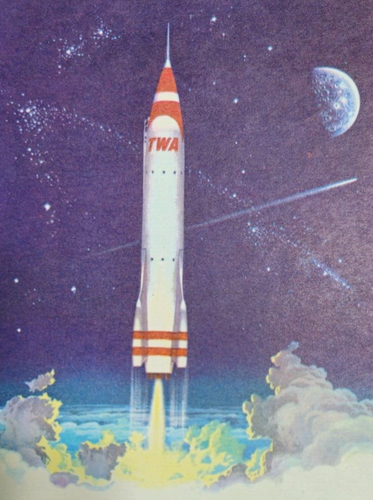 Vtg DISNEYLAND LUNAR FLIGHT CERTIFICATE - TWA ROCKET TO THE MOON - 1956 ...