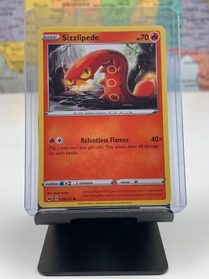 SHIPS SAME DAY Pokemon Card NM/M Sizzlipede 038/202 Basic Fire Type ...
