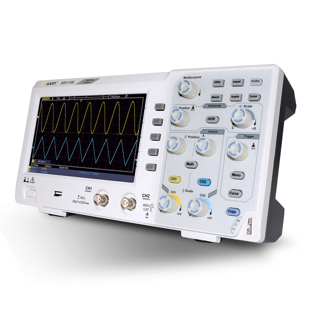 OWON SDS1102 Digital Storage Oscilloscope 2 Channels 100MHZ 1GS/s 10K ...