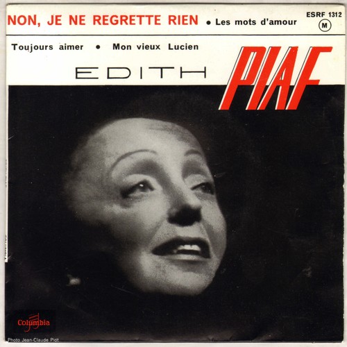 EDITH PIAF "NON, JE NE REGRETTE RIEN" EP 1961 COLUMBIA ESRF 1312 | eBay