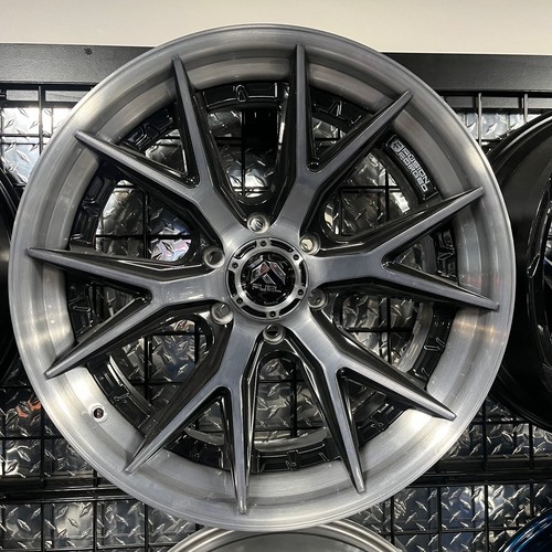 (4) New Fuel FC402 Catalyst 22" Gloss Brushed 22x10 6x5.5 Wheels Rims ...