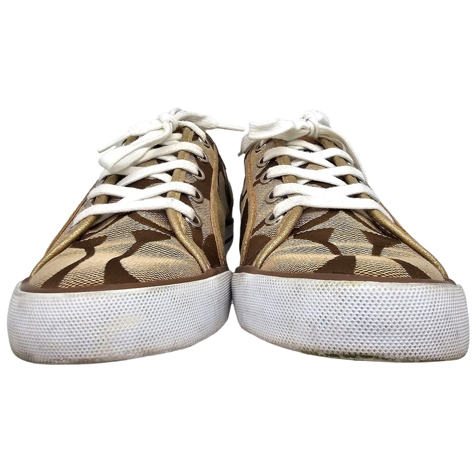 Coach Dalia 7.5 M Sneakers Signature Logo Canvas Gold… - Gem