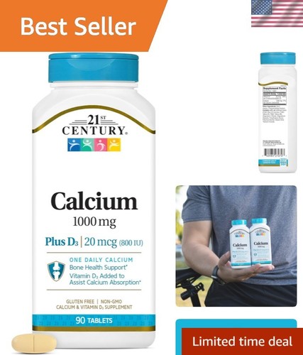 High-Quality Calcium Plus D Tablets, 1000mg, 90 Count - Supports Bone ...