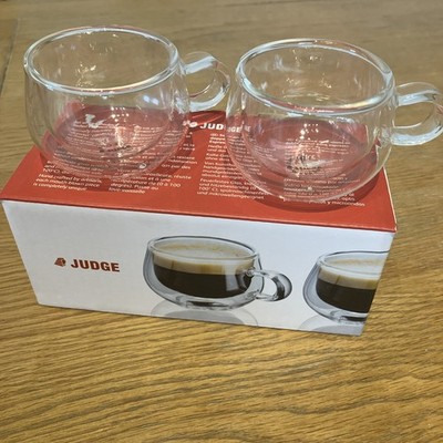 Judge Double Walled Glass Espresso Cups, Set of 2x 75ml - Damaged box ...