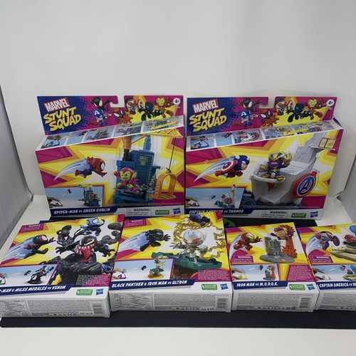Marvel Stunt Squad Lot Playset & Action Figures Complete Set Venom ...