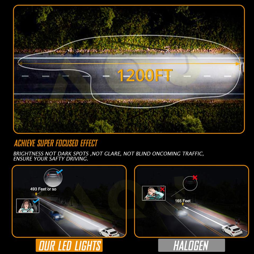 For Mustang Gt Svt Cobra 1999-2003 6000k LED Headlight High/Low Beam ...
