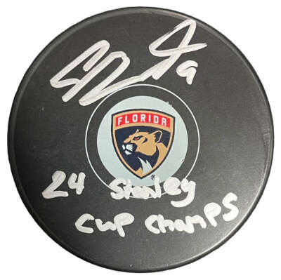 Sam Bennett Autographed "2024 Stanley Cup Champs" Florida Panthers Puck ...