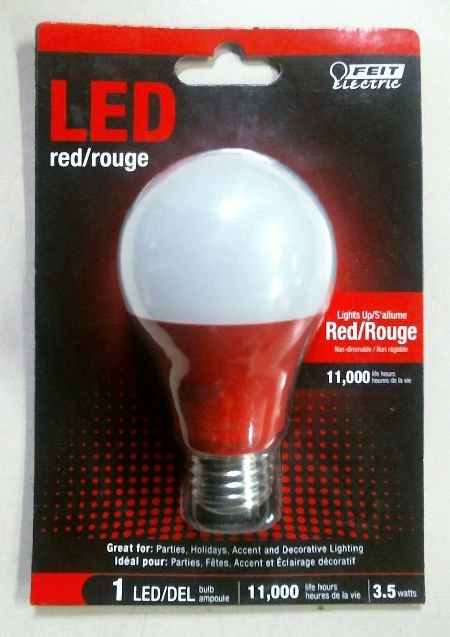 Feit Electric A19 3.5 Watt LED Light Bulb Lights up Red for sale online ...