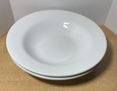2 SYSCOWARE 9487026 White Rimmed Soup/Salad Bowl Restaurant Ware 8.75 ...