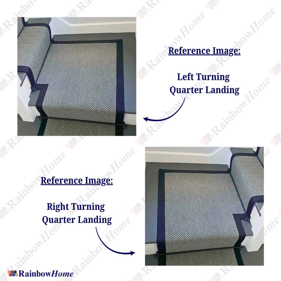 Herringbone Chalk Beige Wool Stair Runner with 100% Cotton Brown Border ...