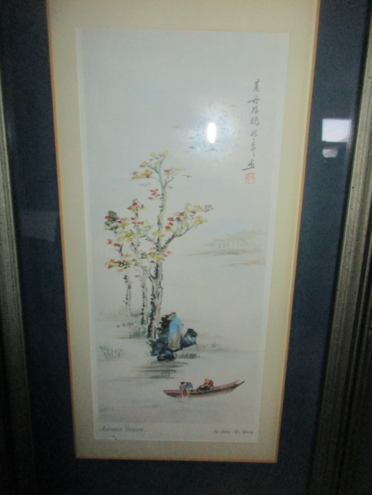 2 Vintage Ling-Fu Yang Framed Japanese Prints - Autumn & Winter | eBay