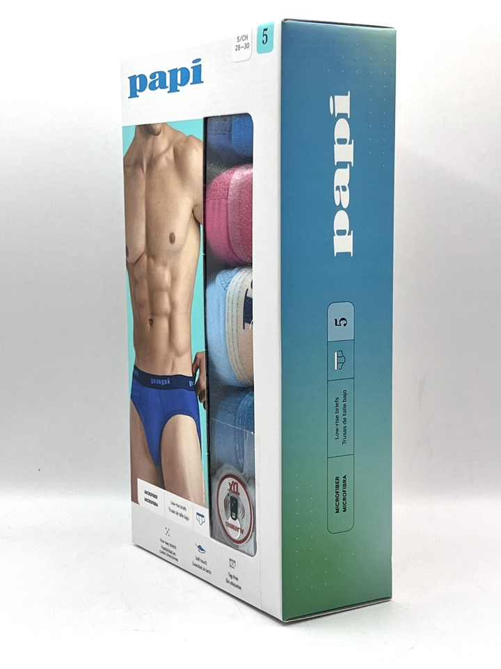 Papi Underwear Men's Small Multicolor Stretch Microfiber Low-Rise Briefs Pack 5 | eBay