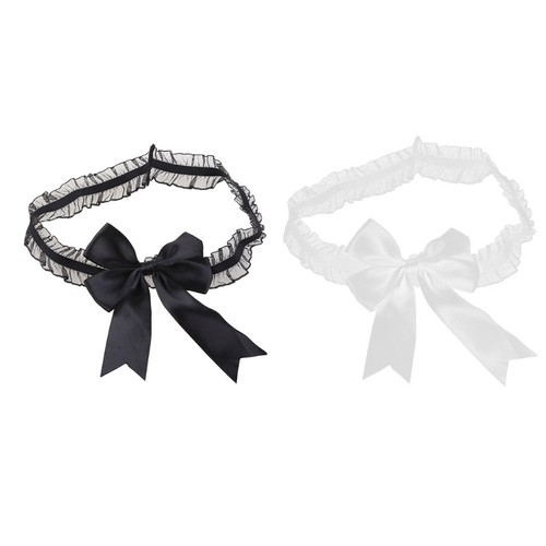 Ruffled Lace Leg Ring Satin Bow Bridal Wedding Elastic Thigh Garter ...
