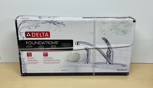 Delta Foundations B4410LF Single Handle Kitchen Faucet &Side Spray ...