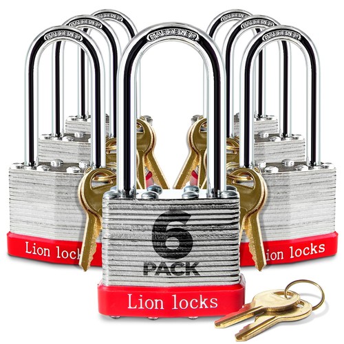 6 Keyed Alike Padlocks With 2" Long Shackle 12 Keys Padlocks For ...
