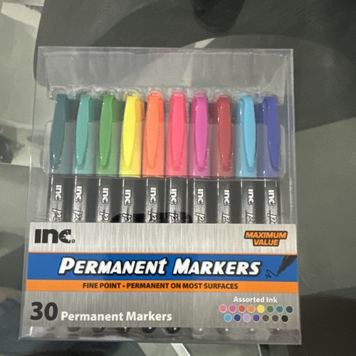 Inc. Permanent Markers Fine Point 15 Assorted Colors 30 Ct. Quick ...