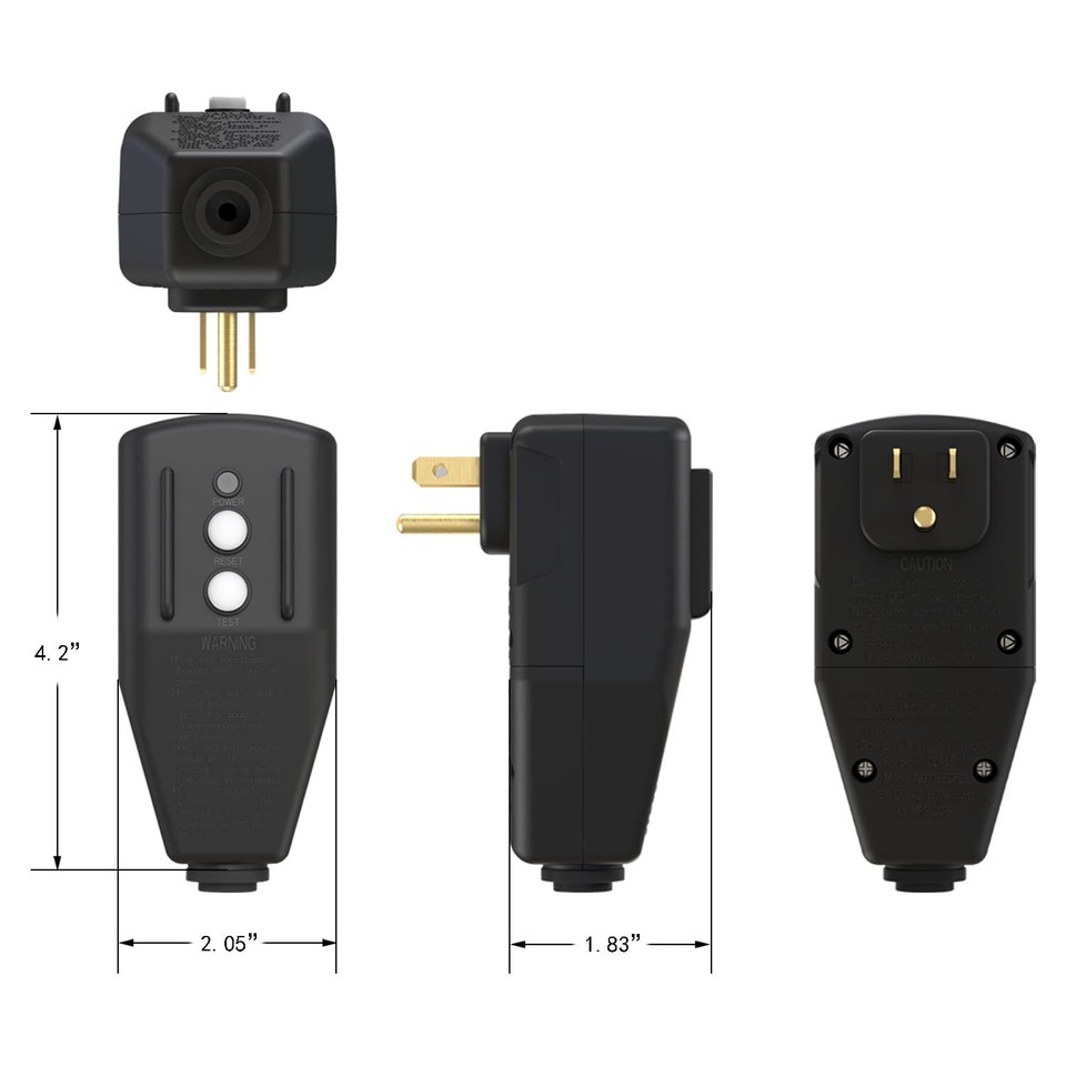 GFCI-Replacement-Plug, GFCI Replacement Plug Assembly 3-Prongs with ...