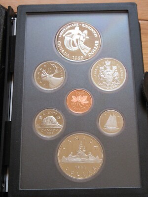 1983 Canada World University Games Double Dollar Set i/c Silver Dollar ...