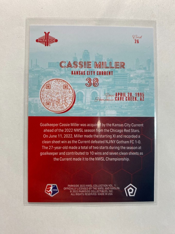 Cassie Miller 2023 Kansas City Current #26 Parkside Vol. 1 NWSL Card | eBay