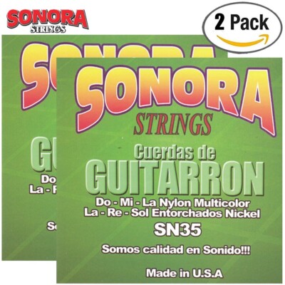 2-PACK Sonora SN35 Cuerdas De Guitarron Nylon Multicolor Strings - Made ...