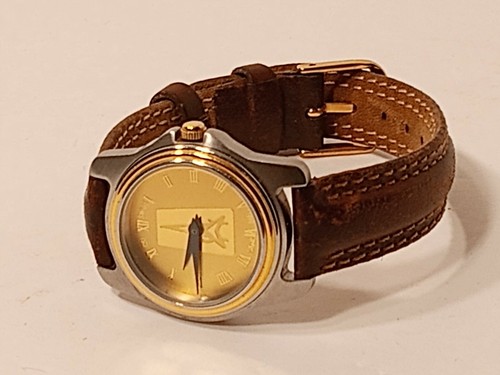 CSI Swiss Quartz 23KGP Dial Brown Leather Band Watch | eBay