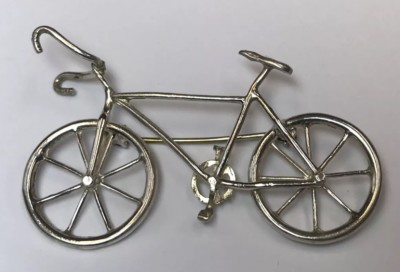 STERLING SILVER BIKE BICYCLE PIN BROOCH 925 DETAILED BIKER | eBay