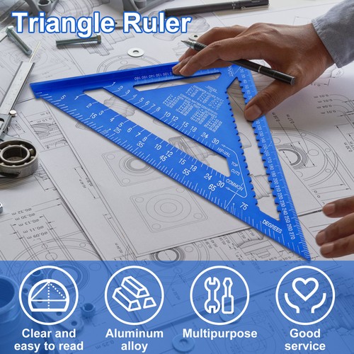 Woodworking Triangle Ruler 12inch Aluminum Alloy Metric Square ...