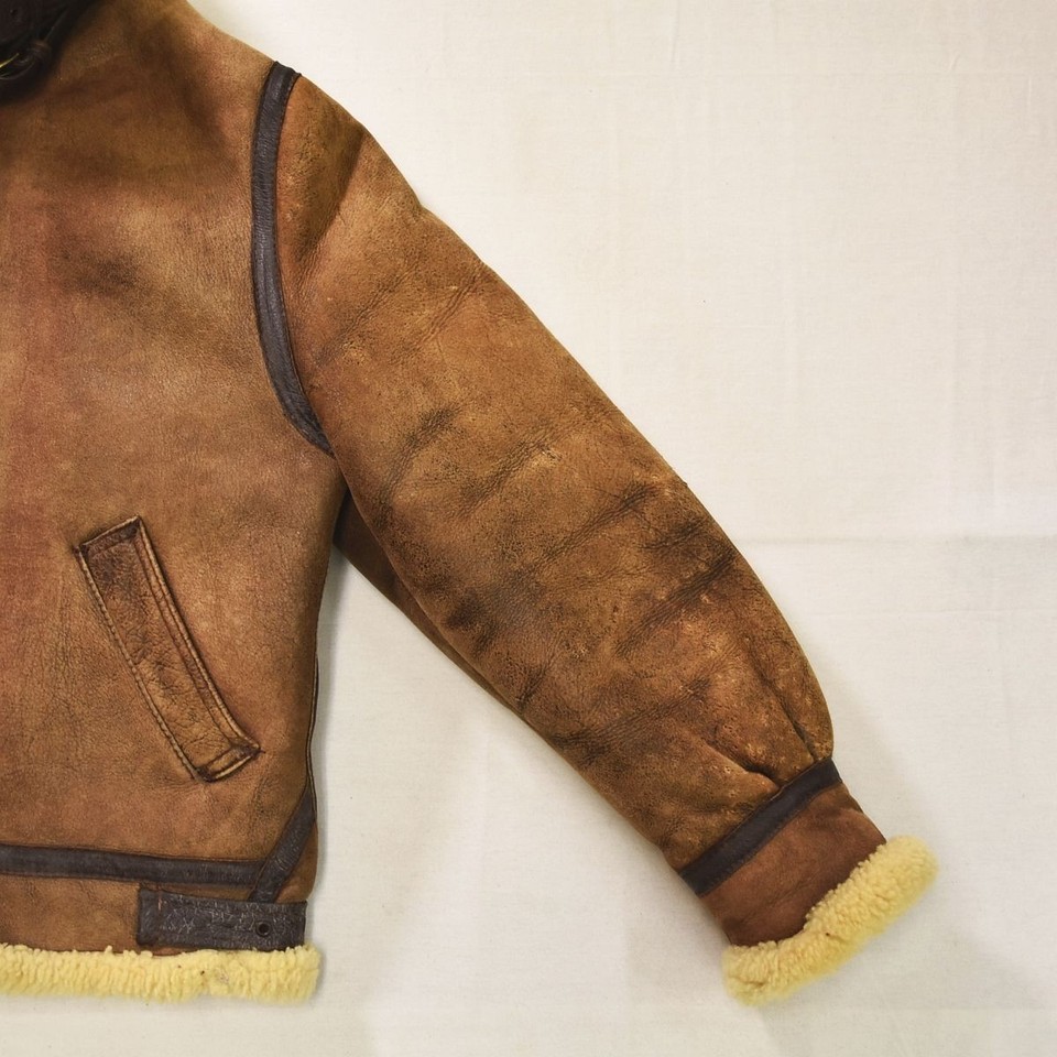 Schott B-3 Flight Leather Flight Jacket Sheep Skin Mouton Size 42 Made ...