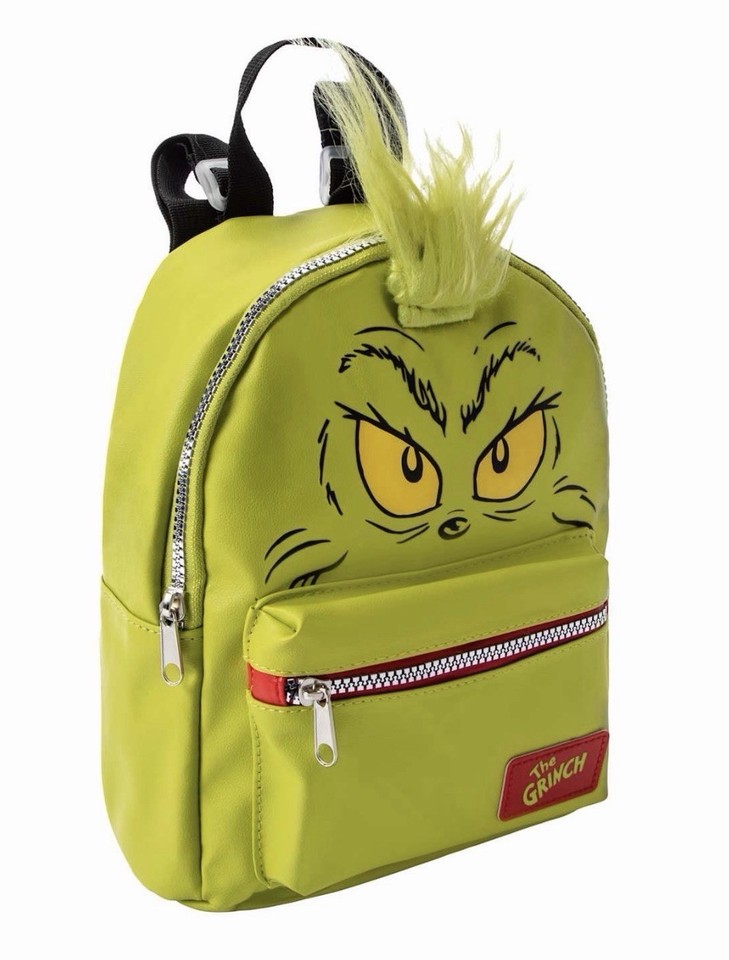 Dr. Seuss The Grinch- 11” Mini Backpack, Purse, bag NWT Faux Leather ...