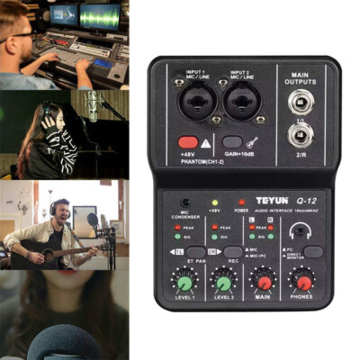 Audio Interface Professional Recording Sound Card 16bit/48kHz USB Audio ...