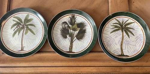 Vintage Palm Tree Plates Decor Only Set Of 3 | eBay