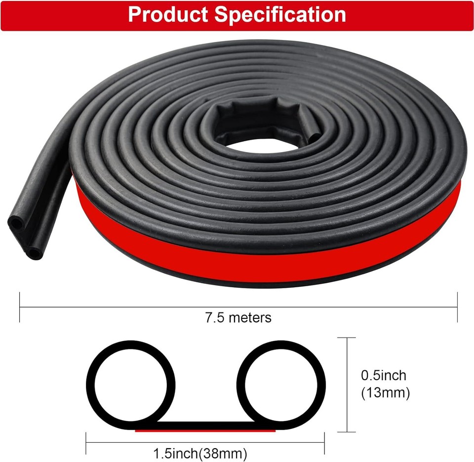 24FT Rubber Tailgate Seal Weather Strip for Truck Cap Camper Shell up ...