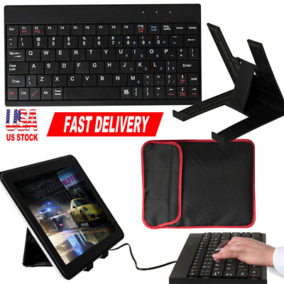 Mini USB 2.0 Keyboard For Android Windows Laptop PC w/Tablet Stand ...