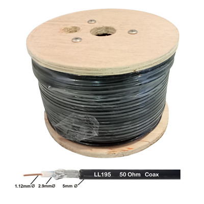 Premium Super Low Loss LL195 Coax Coaxial Communication Cable UHF Radio ...
